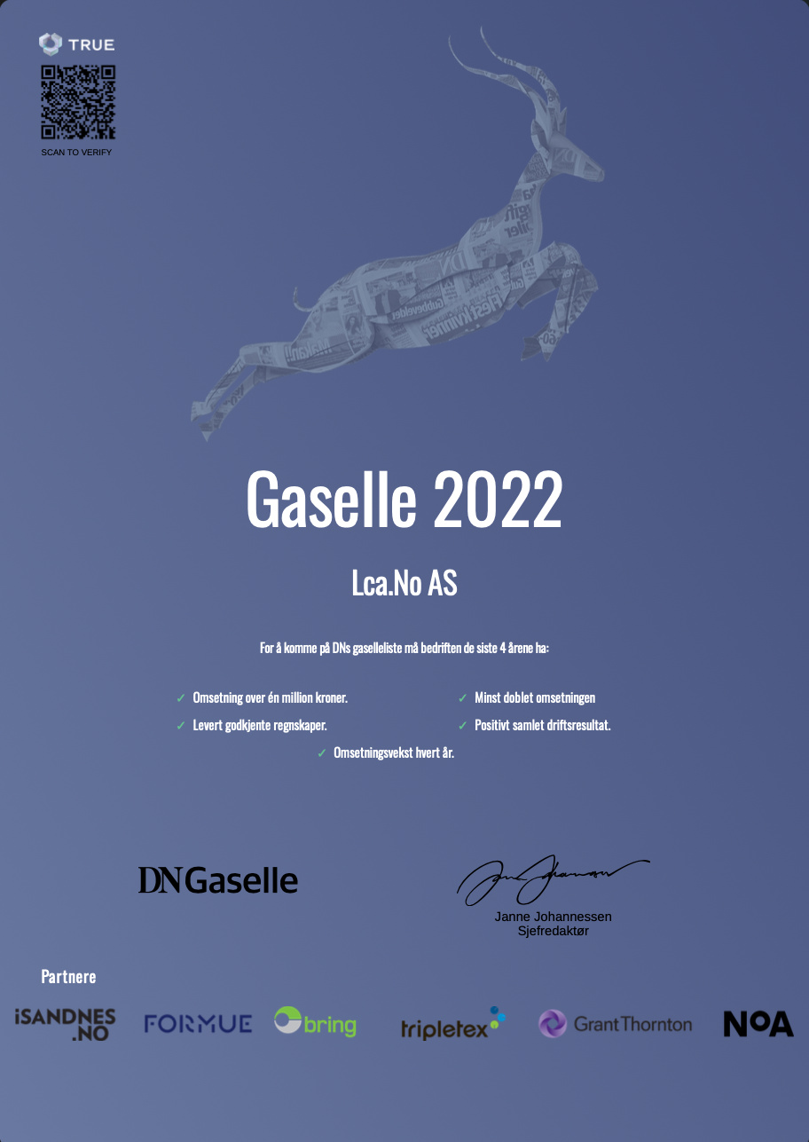 Gasellebedrift for femte år på rad - LCA.no